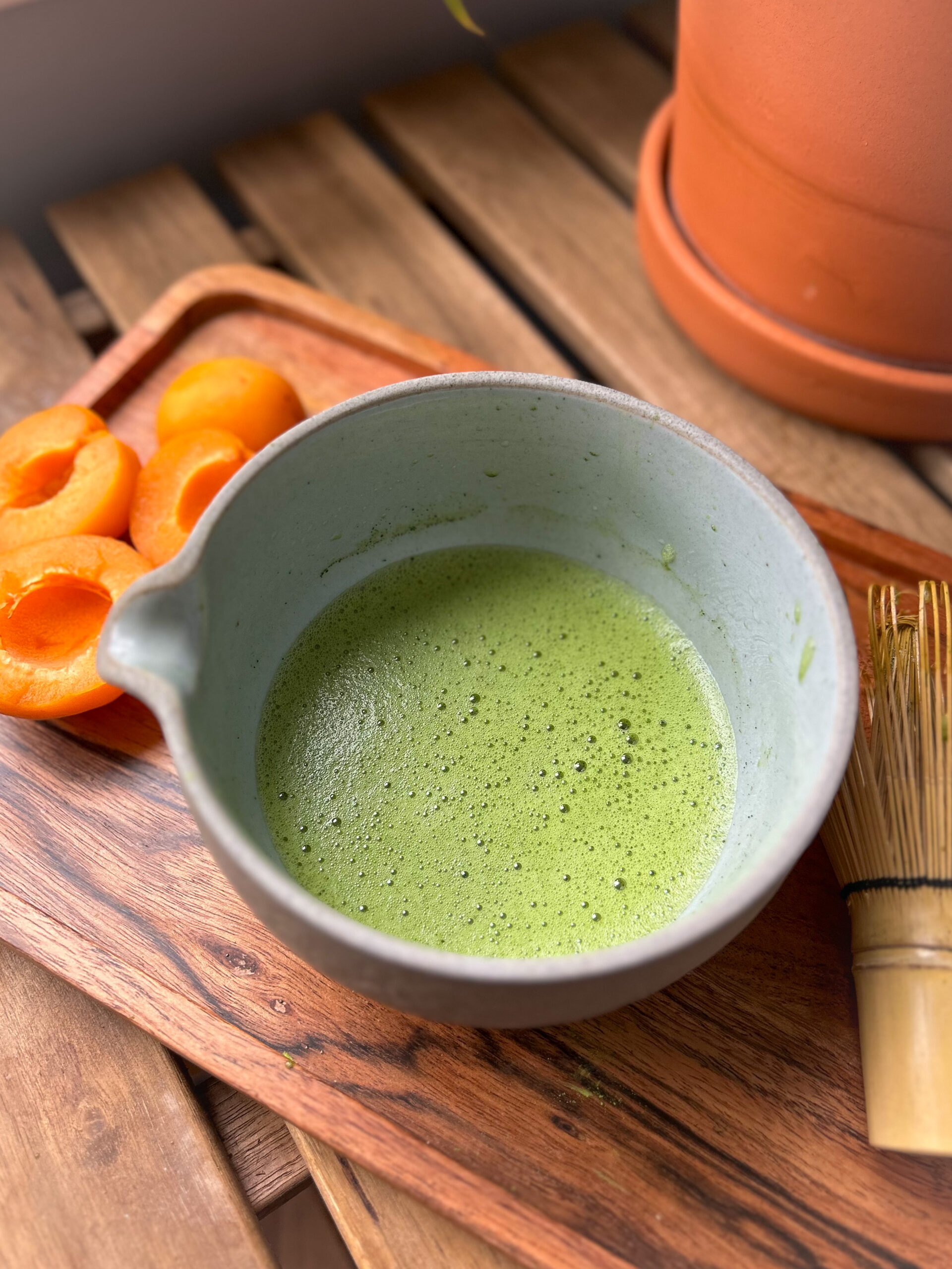 Apricot Matcha Latte - Chaimusafir
